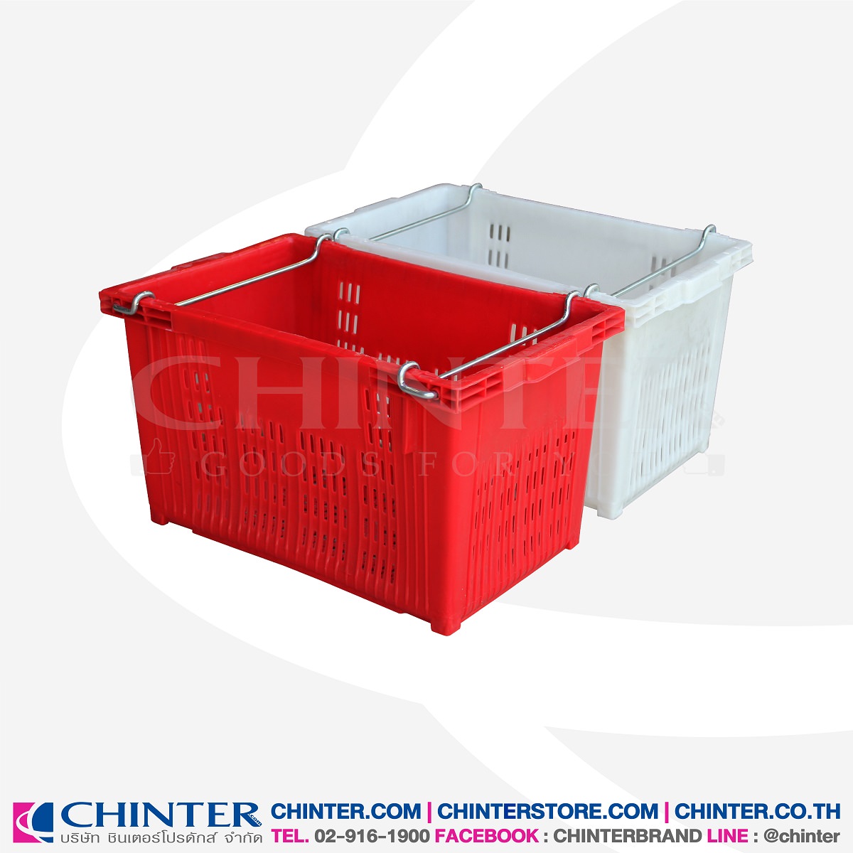 C-0023 ลังพลาสติกโปร่ง ขนาดภายใน325x528x310mm. - CHINTER.COM